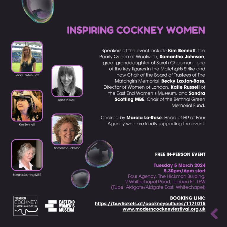 Inspiring Cockney Women- 5.30pm Tuesday March 5th 2024 – Modern Cockney ...