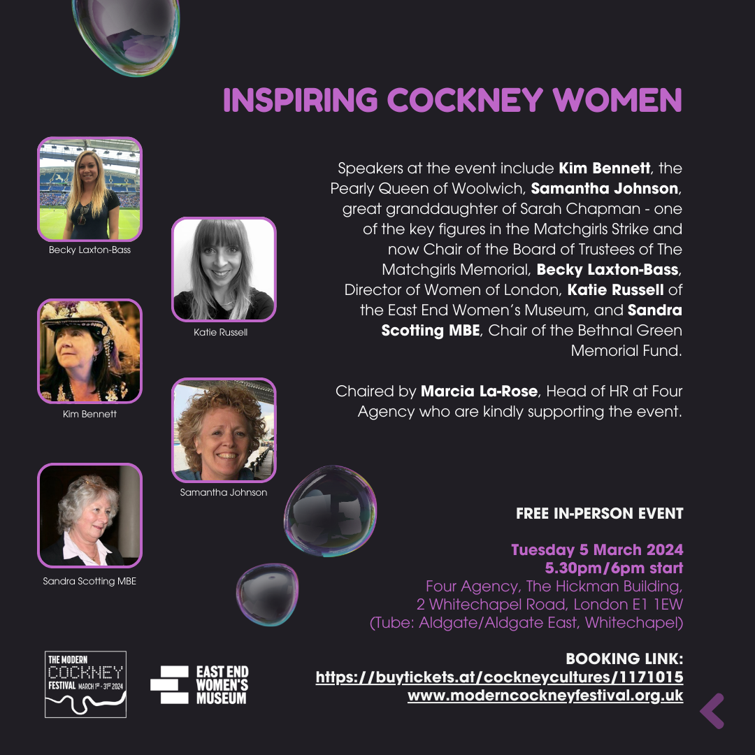 Inspiring Cockney Women- 5.30pm Tuesday March 5th 2024 – Modern Cockney ...